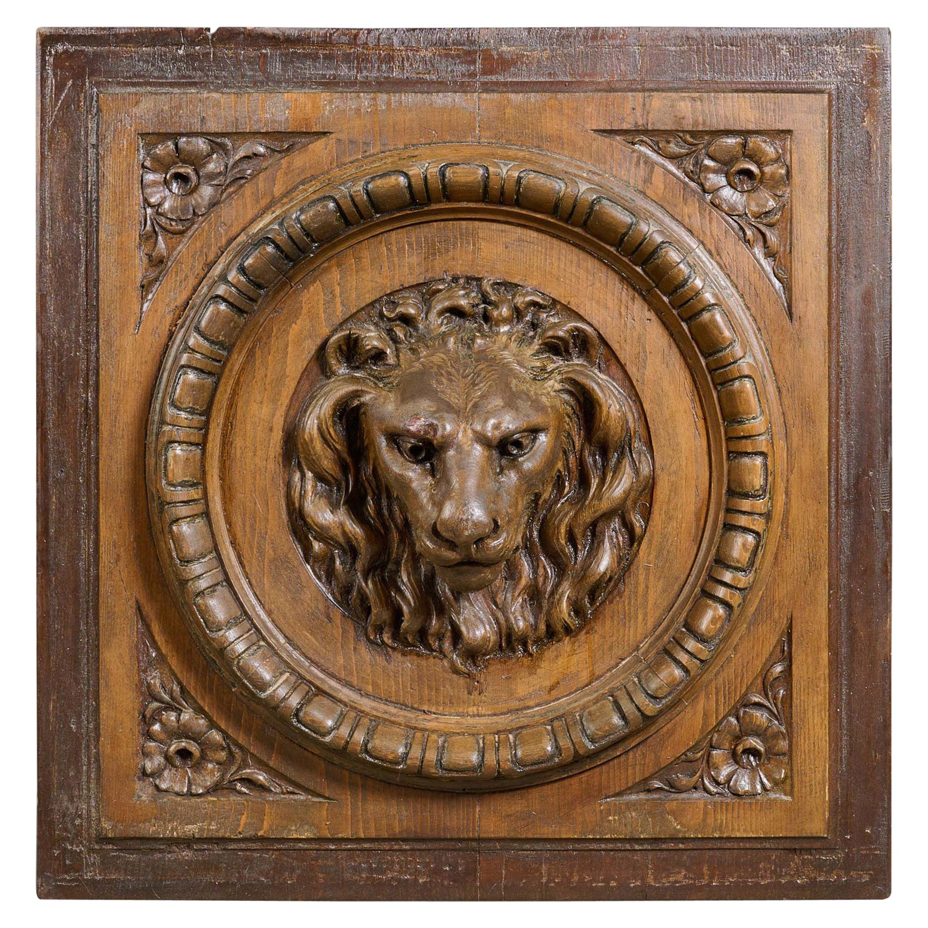 Lion's Head Plaster Wall Plaque at 1stDibs | plaster lion head, lion ...