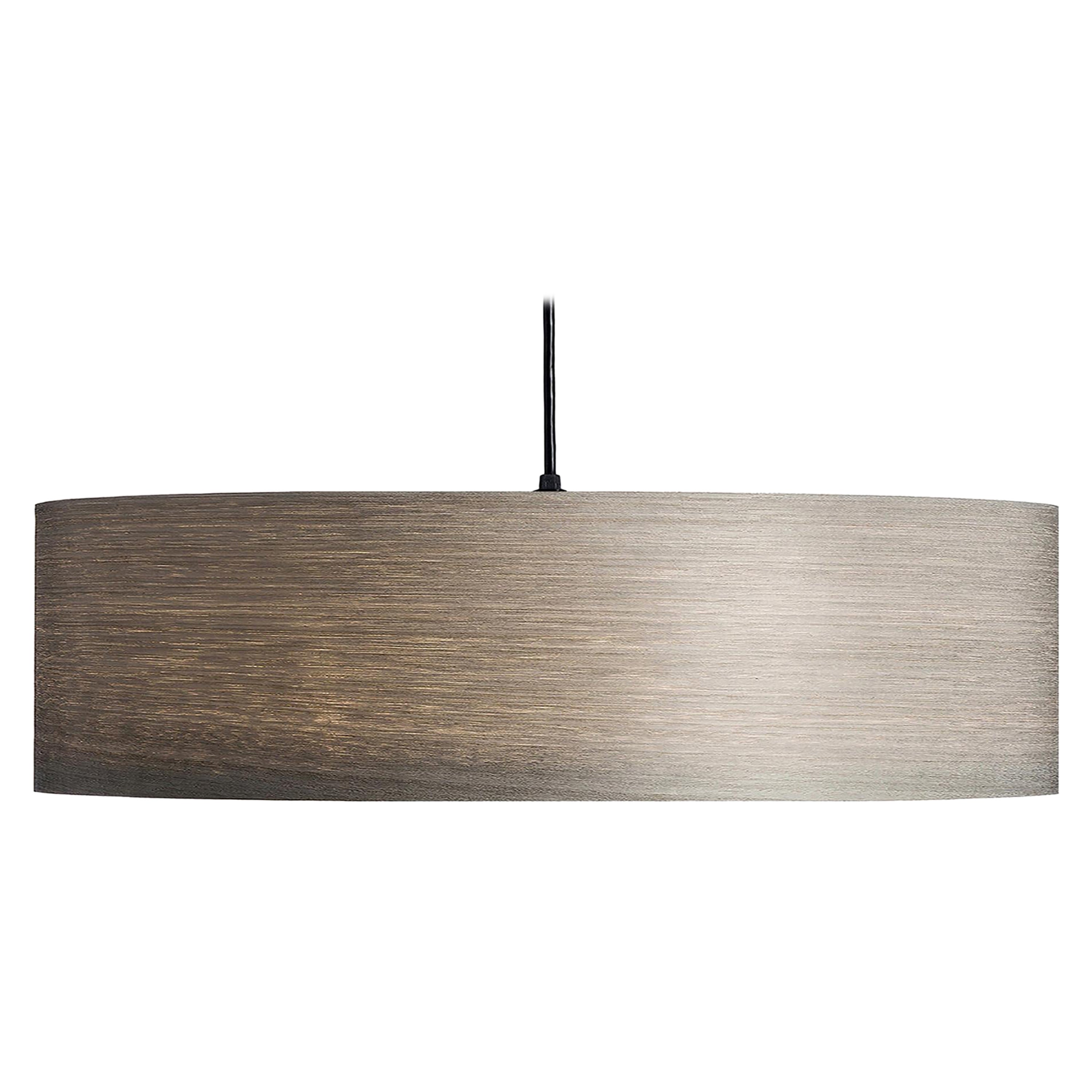 Ara Mid-Century Modern Gray Tay Wood Veneer Drum Pendant 23" For Sale ...