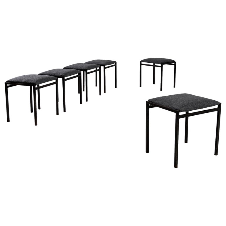 Vintage Minimalist Czech Stools, Set of Six at 1stDibs