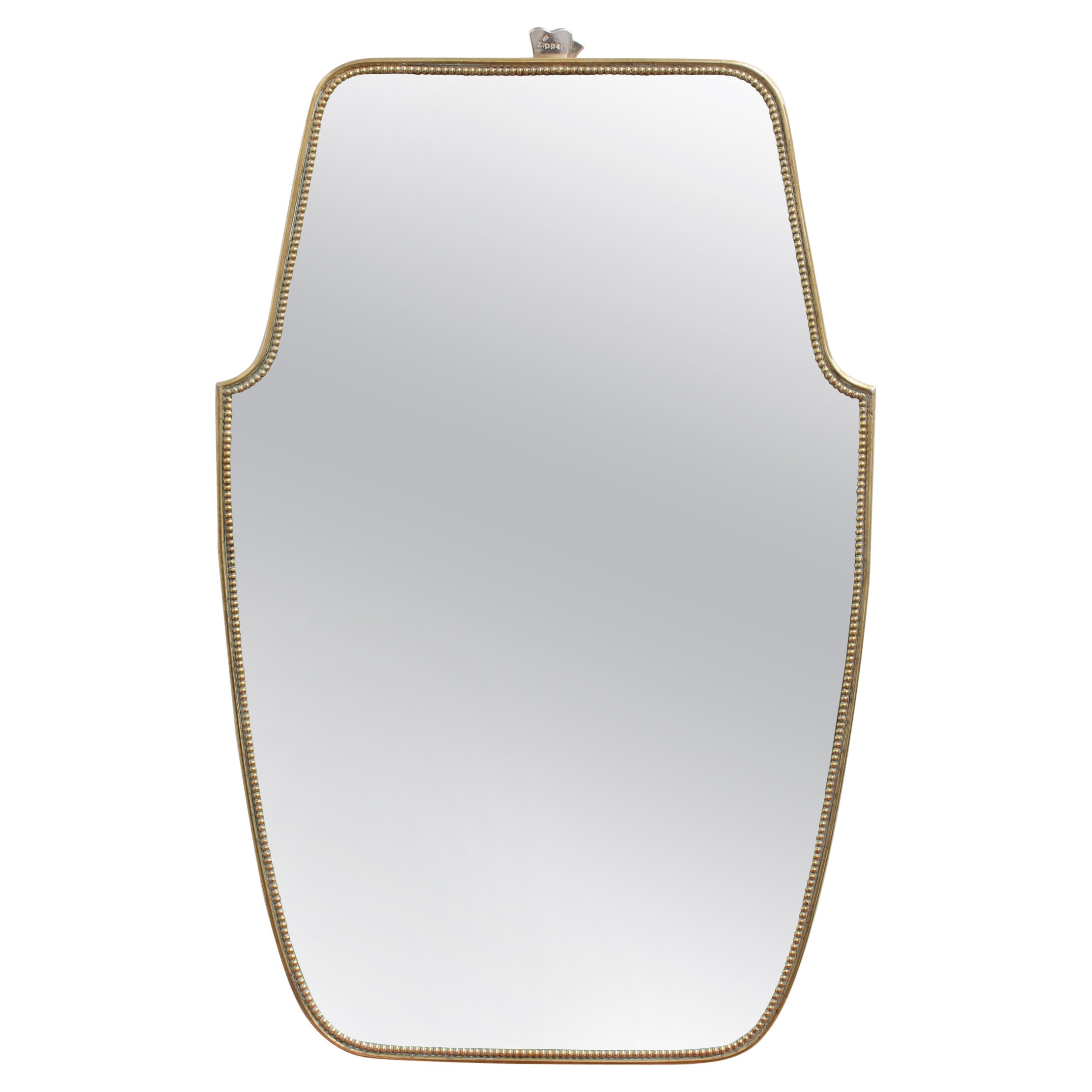 Vintage Italian Wall Mirror with Brass Frame and Beading, 'circa 1950s ...
