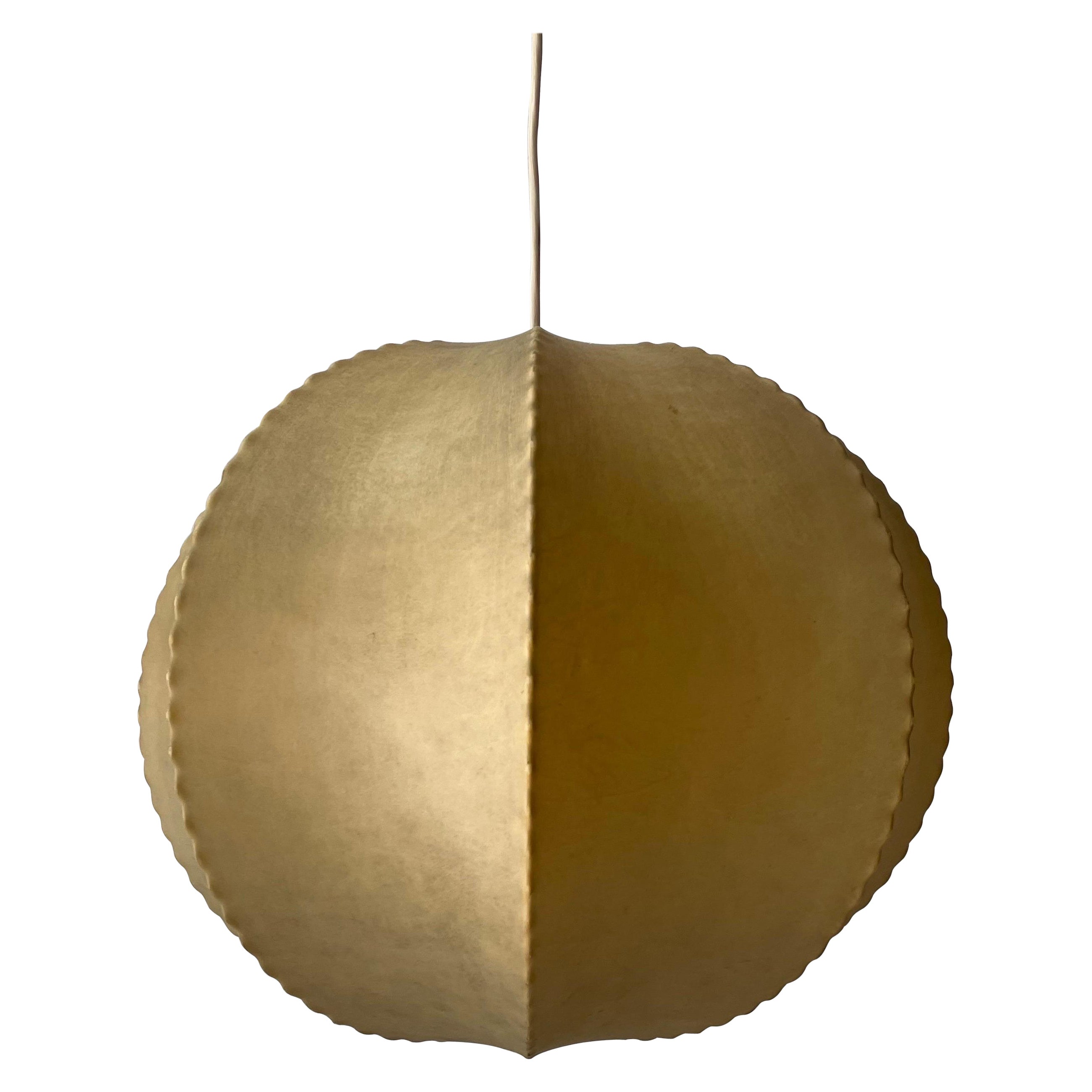 Mid-Century Modern Round Cocoon Pendant Lamp, 1960s, Italy at 1stDibs