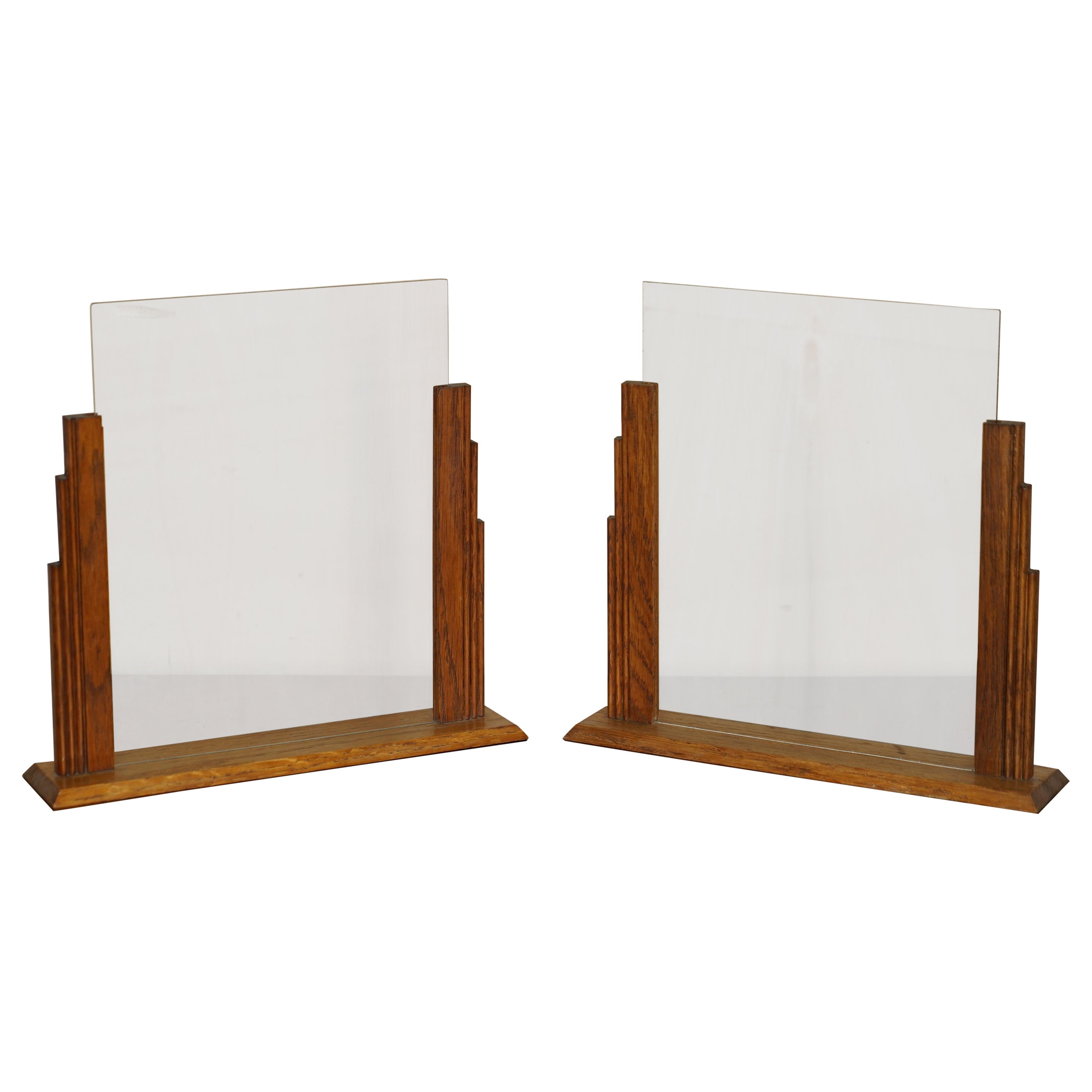 Pair of French Art Deco Macassar Ebony and Chrome Desk Photo Frames For ...