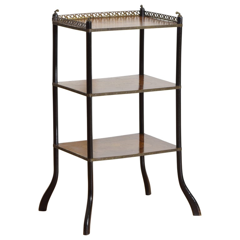 French Napoleon III Period Veneered and Inlaid 3-Tier Etagere/Table ...