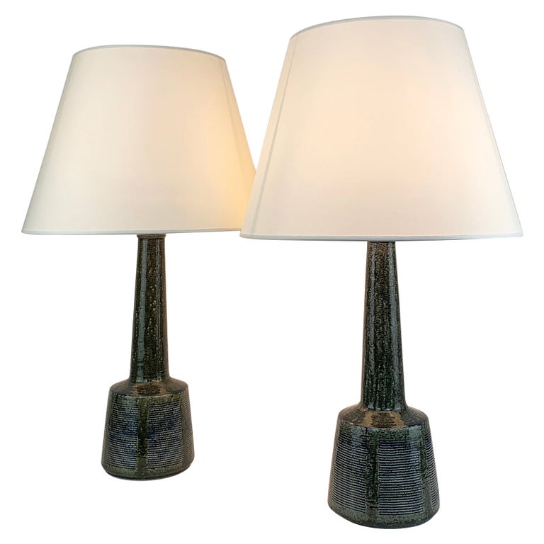 Pair of Tall Ceramic Table Lamps by Palshus, Design by Esben Klint for ...