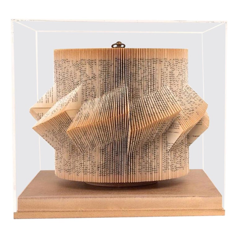Vintage Folded Book Sculpture, Italy, Contemporary For Sale at 1stDibs