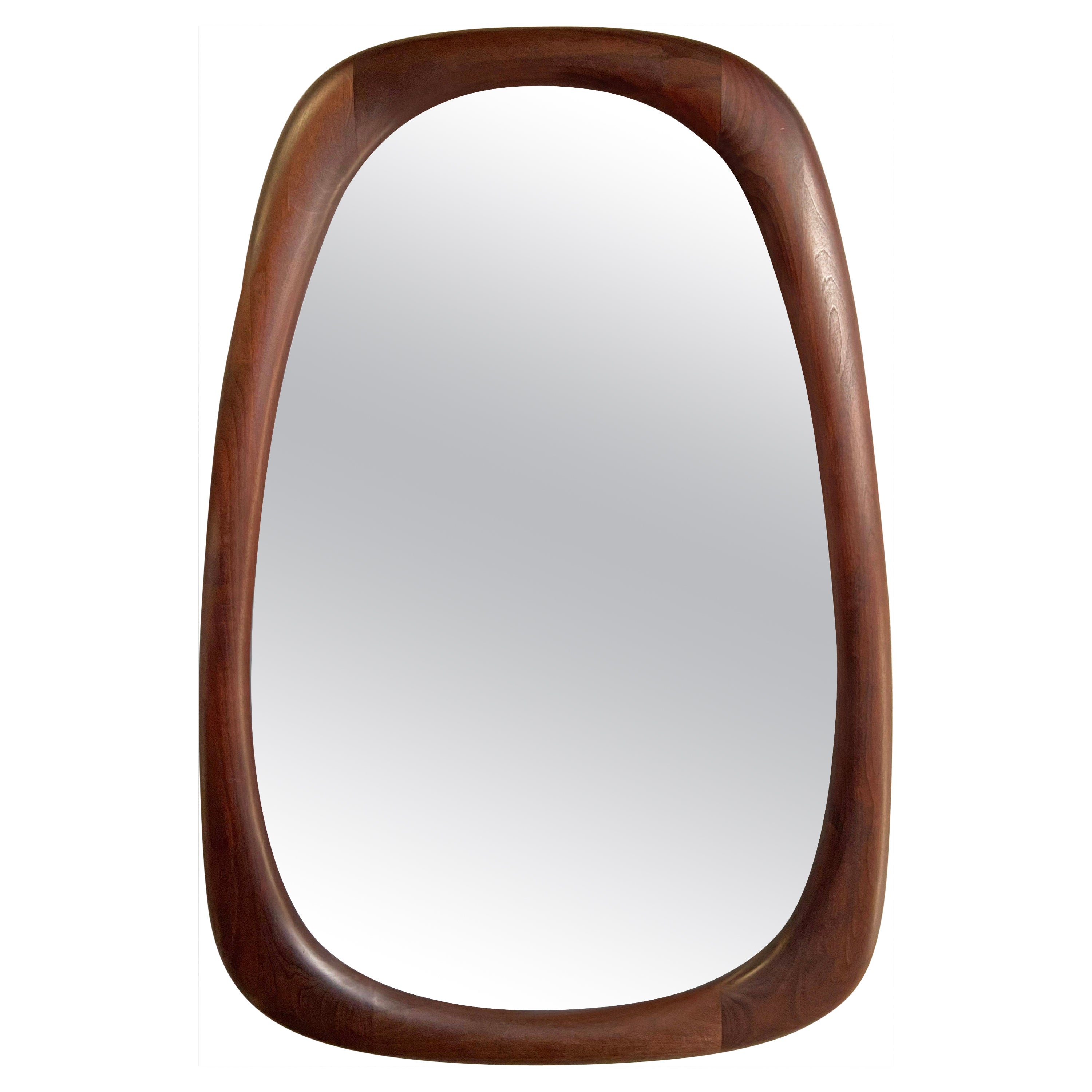 Mid-Century Studio Made Live Edge Wood Mirror For Sale at 1stDibs