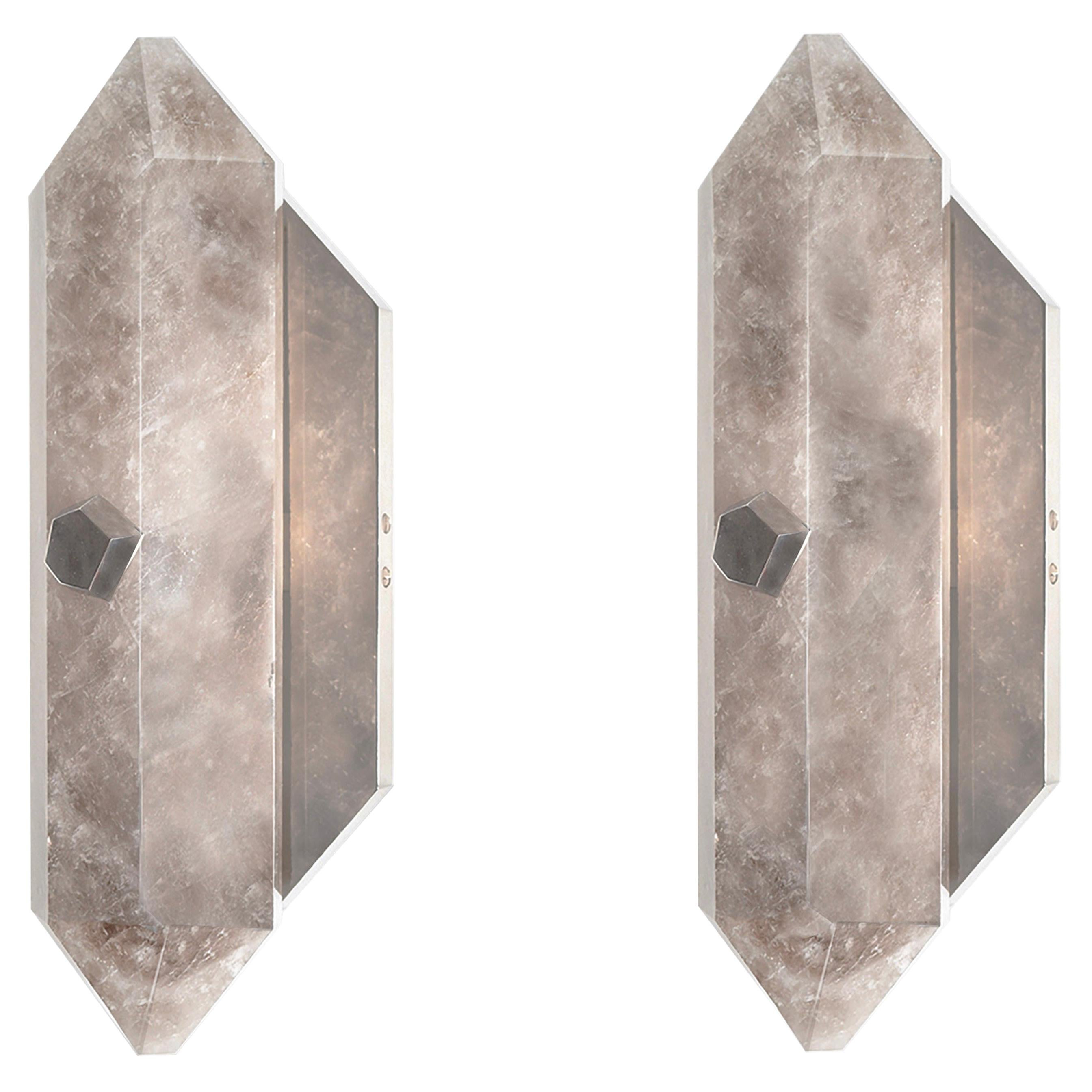Diamond Form Rock Crystal Sconces by Phoenix For Sale at 1stDibs