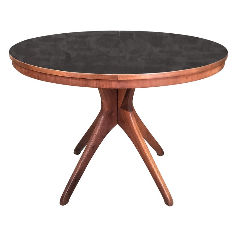 Teak and Arborite Mid-Century Round or Oval Finnish Dining Table with ...