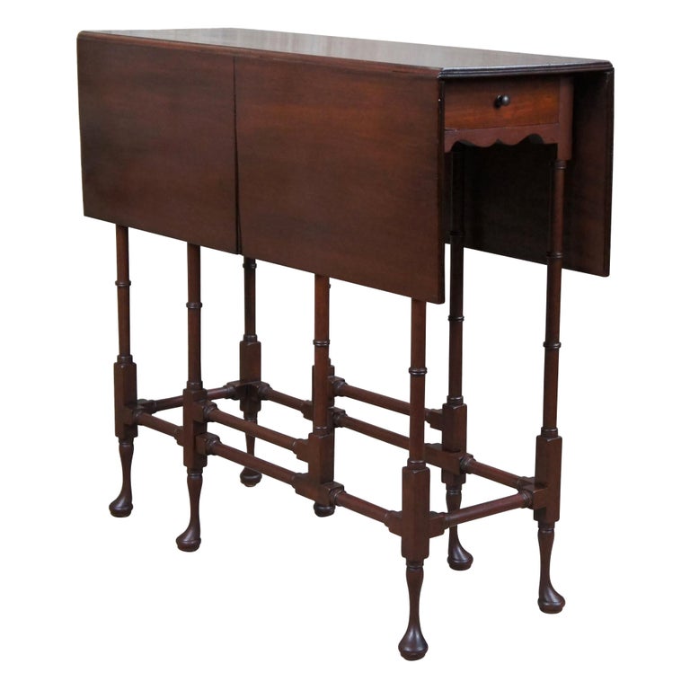 1940s Quigley George III Style Mahogany Spider Gate Leg Split Drop Leaf ...
