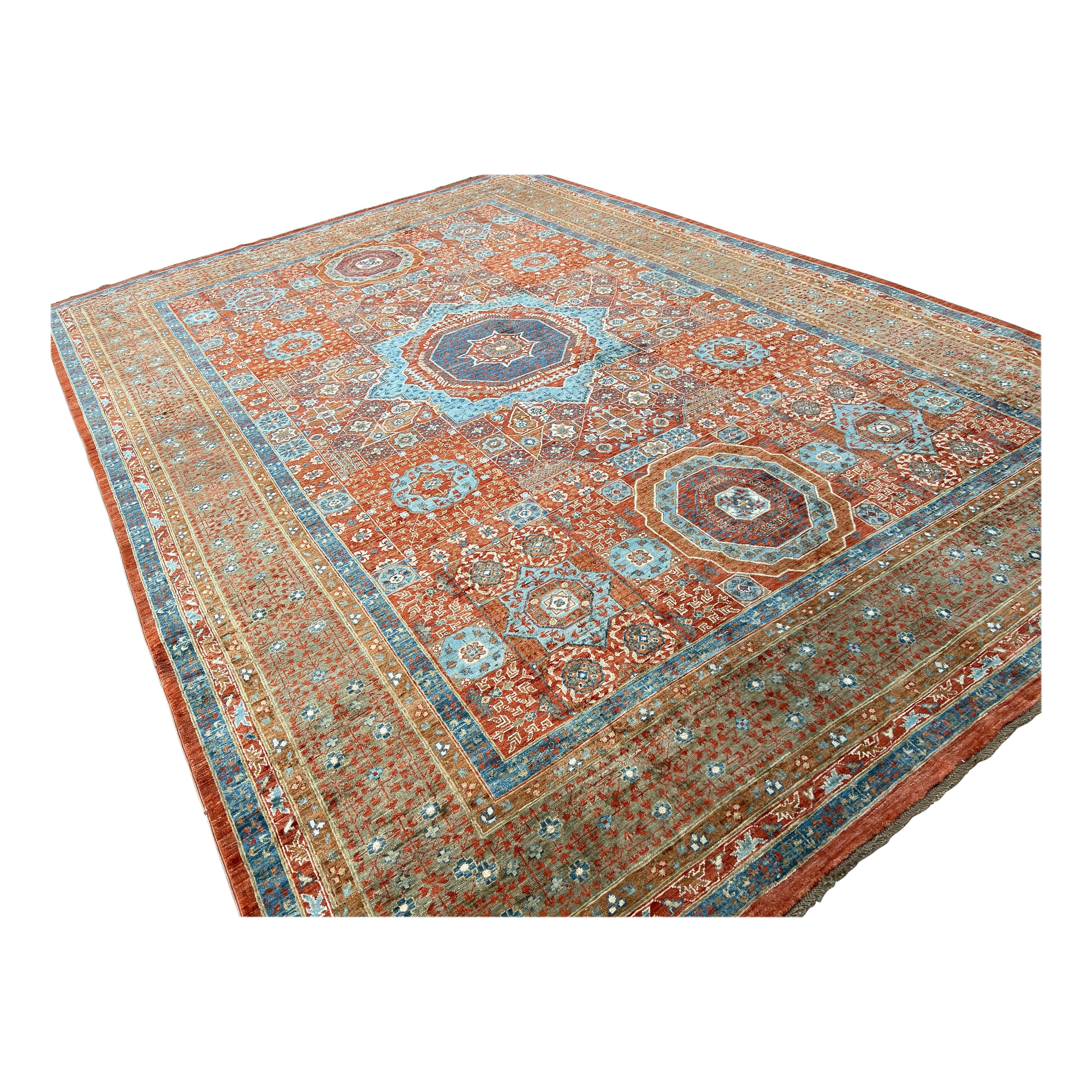 Hand-Knotted Afghan Mamluk Rug Premium Hand-Spun Afghan Wool Fair Trade ...