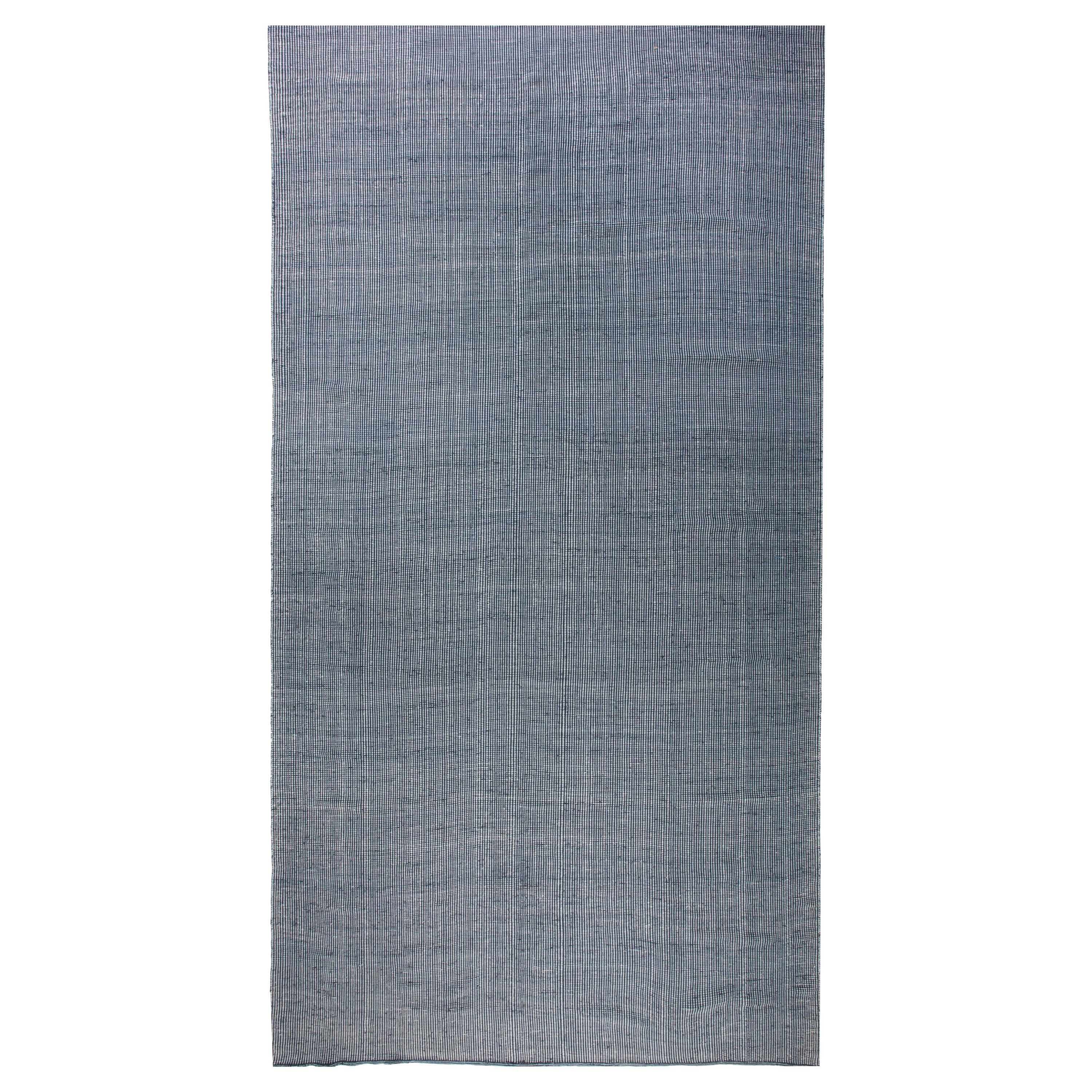 Contemporary Muted Silver, Blue Flat-Weave Wool Rug by Doris Leslie ...