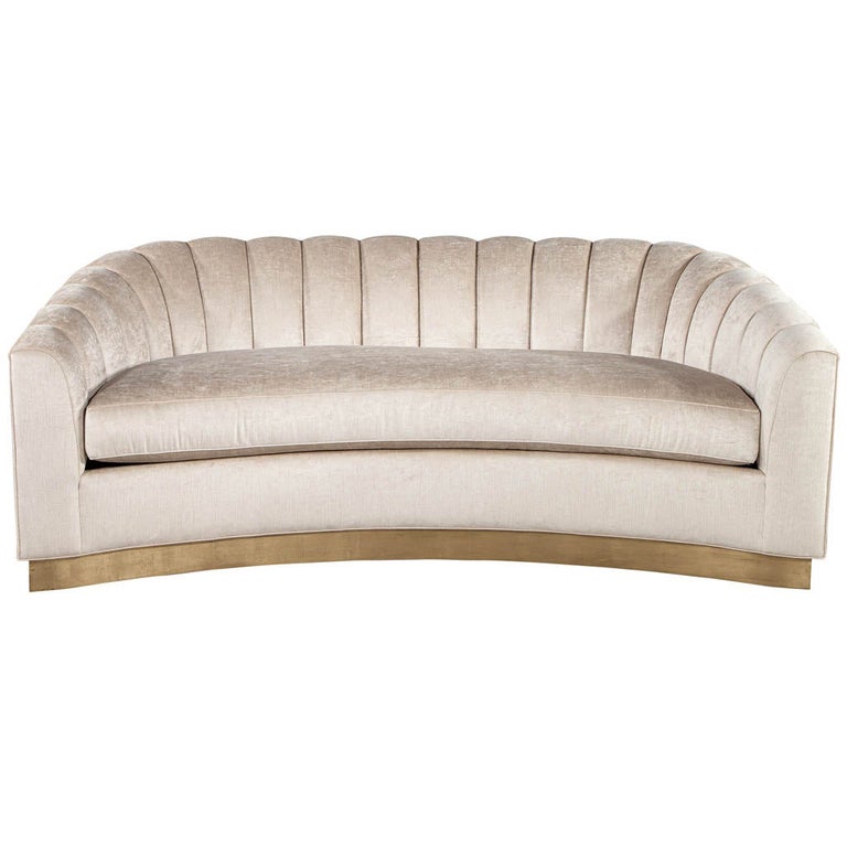 Custom Curved Channel Back Sofa by Carrocel For Sale at 1stDibs