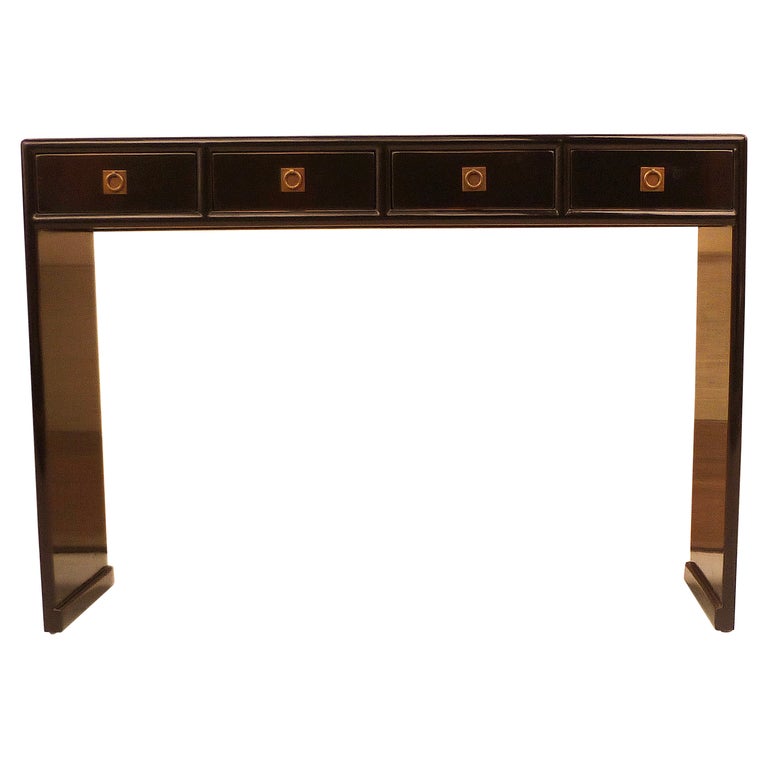 Fine Black Lacquer Console Table For Sale at 1stDibs