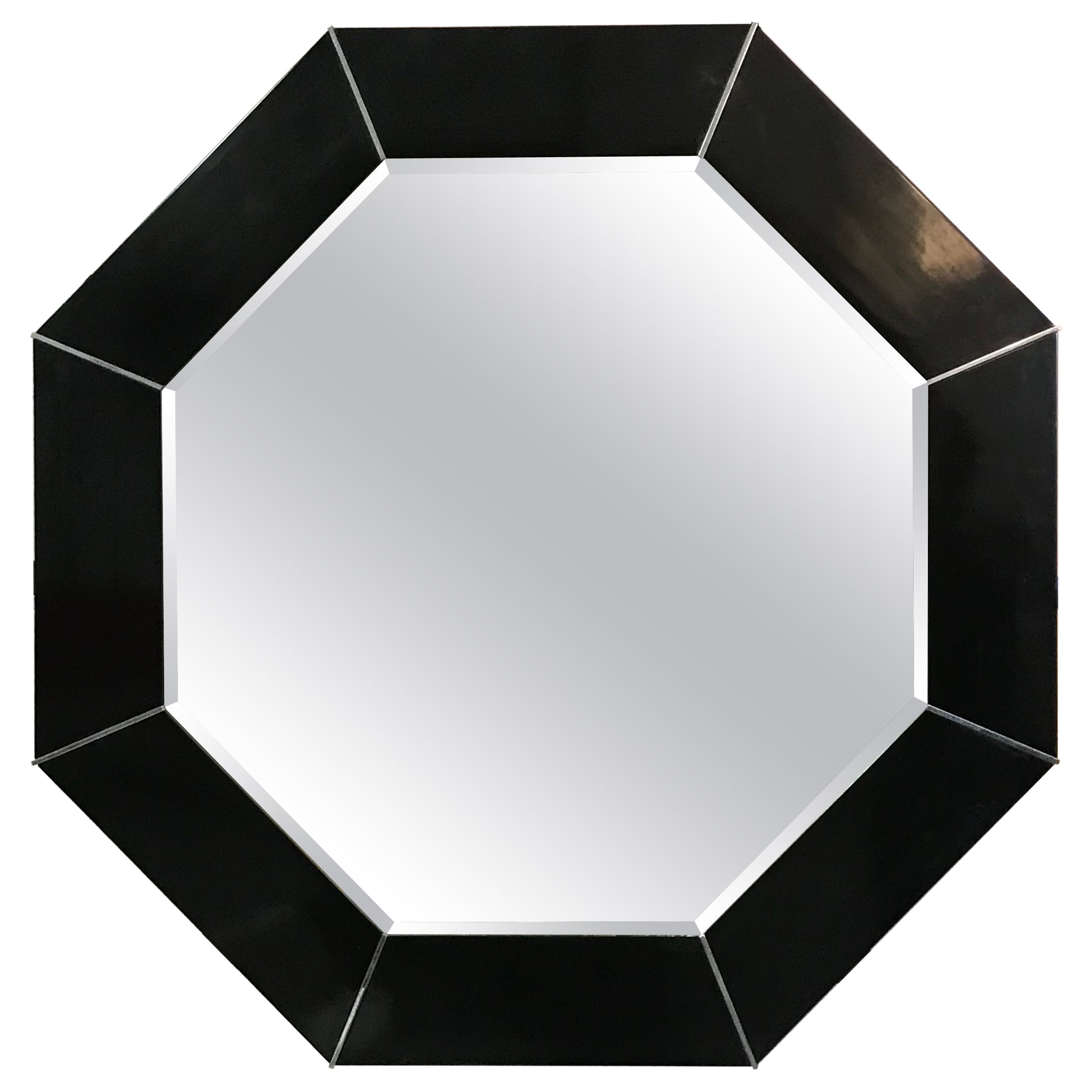 Karl Springer Faux Shagreen and Brass Wall Mirror For Sale at 1stDibs