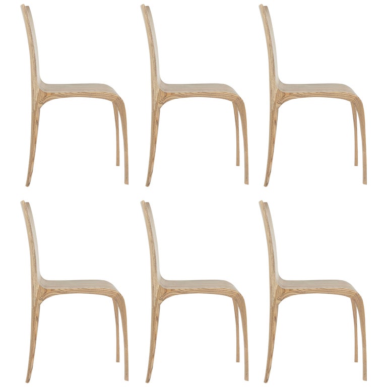 Set of Six Design No 4 Award Winning Ash Chairs by Jonathan Field For ...