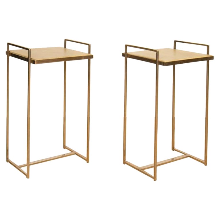 Tables à boissons en nickel sur fer avec plateau en parchemin ...