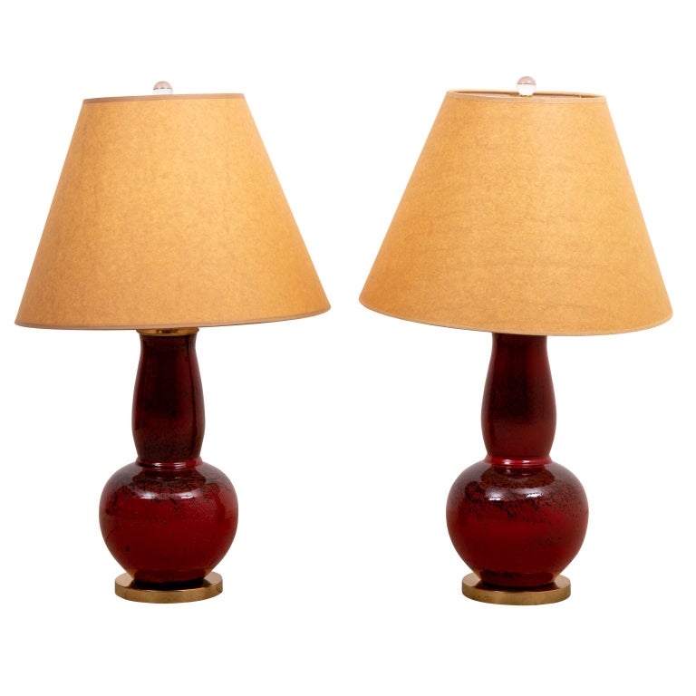 Pair of Oxblood Lamps For Sale at 1stDibs