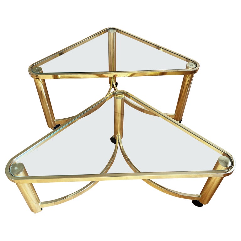 Design Institute America Triangular Nesting Tables on Casters, 1984 For ...
