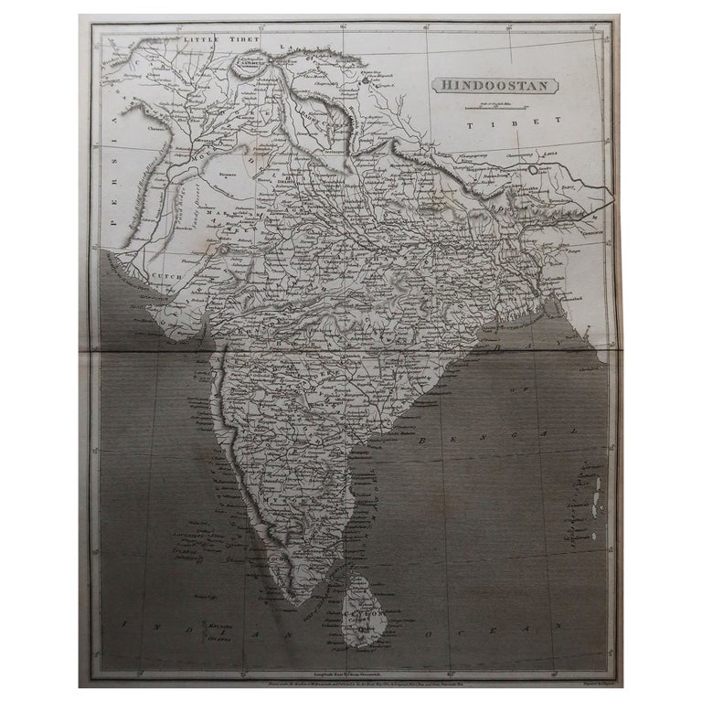 Original Antique Map of India, Arrowsmith, 1820 at 1stDibs