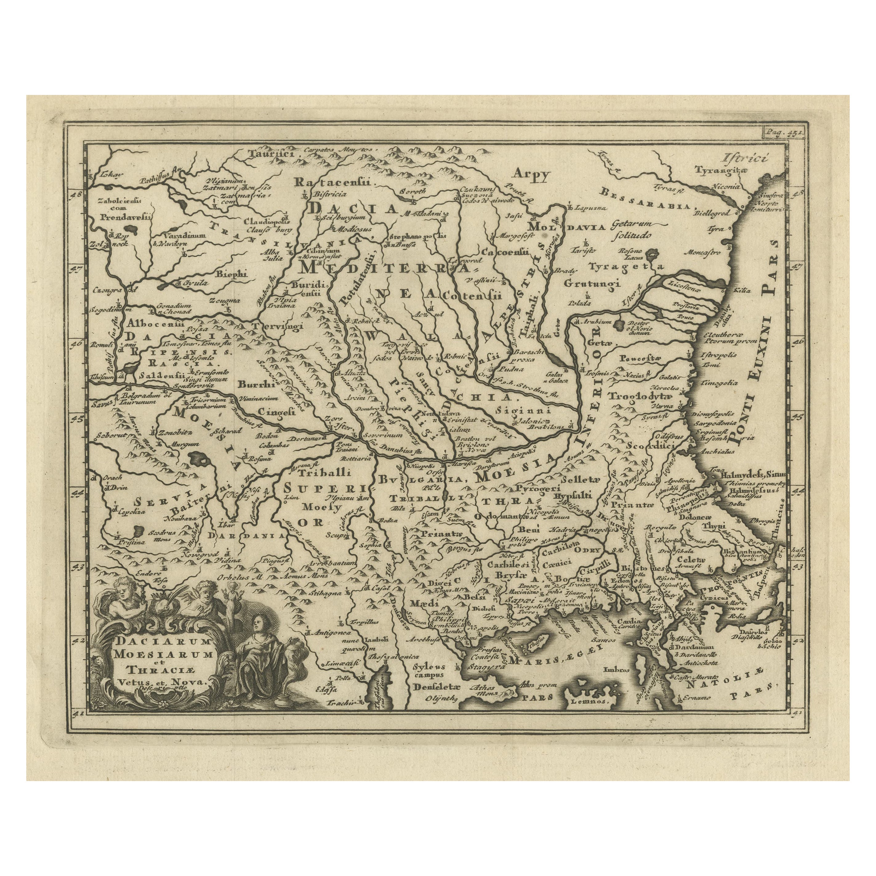 Antique Map of Ukraine, Bulgaria, Romania, Servia and Surroundings by N ...