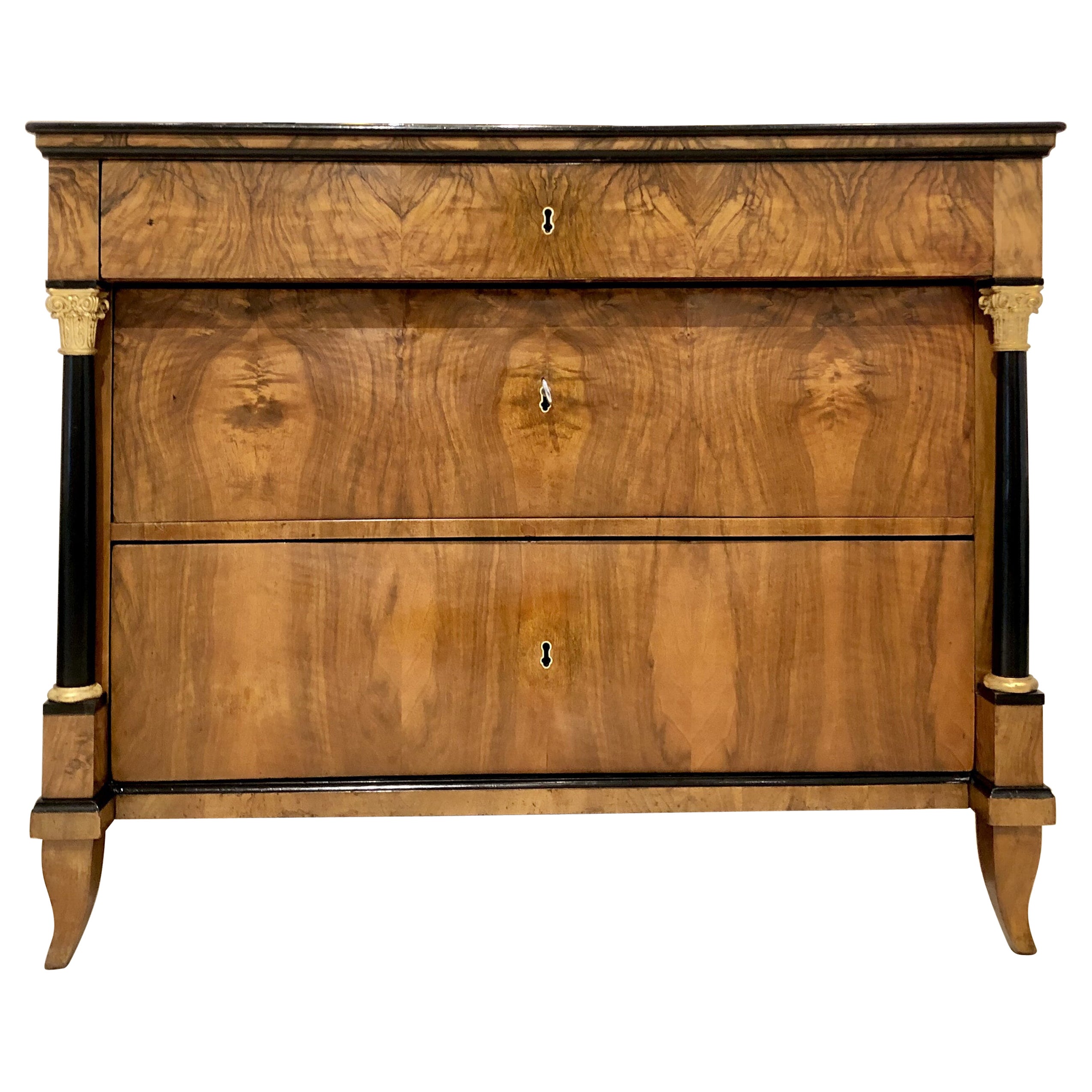 19th Century Original antique Biedermeier Chest of Drawers Cherry Wood ...