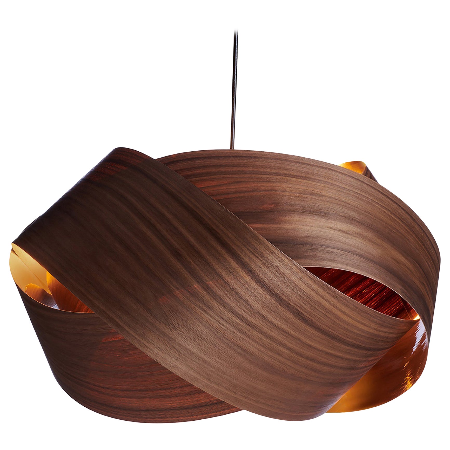 Mid-Century Modern Walnut, Limited Edition 26" Chandelier Pendant For ...