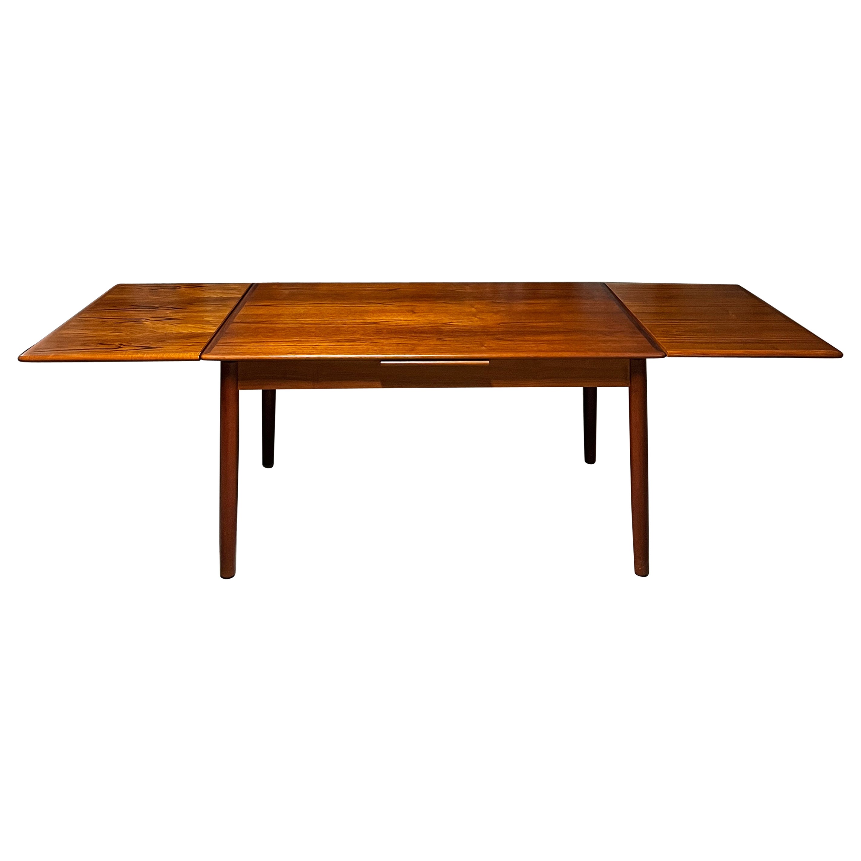 Am Mobler Danish Modern Teak Extending Dining Table, 1960s at 1stDibs