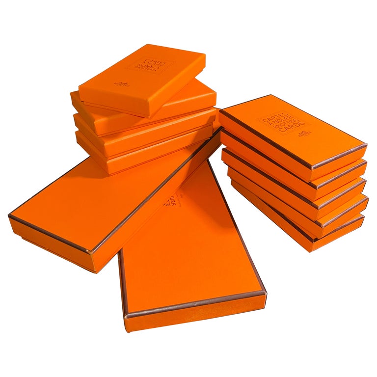 Hermés Rectangle Classic Orange Box Set of 11, Watch, Knot Cards and ...
