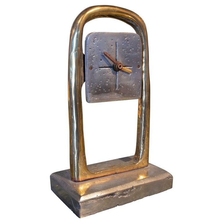 1980s Spanish Table Clock by the Artist David Marshall For Sale at 1stDibs