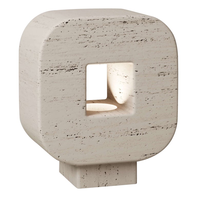 M_004 Floor Lamp by Monolith Studio, Travertine For Sale at 1stDibs