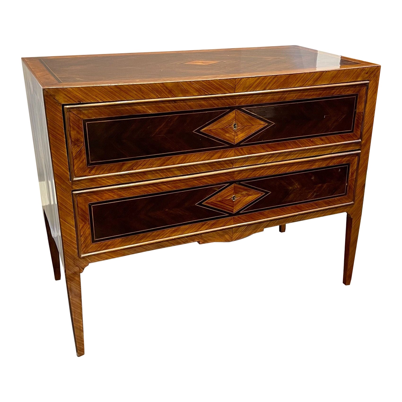 Italian Neo-Classical Diamond inlay Commode at 1stDibs