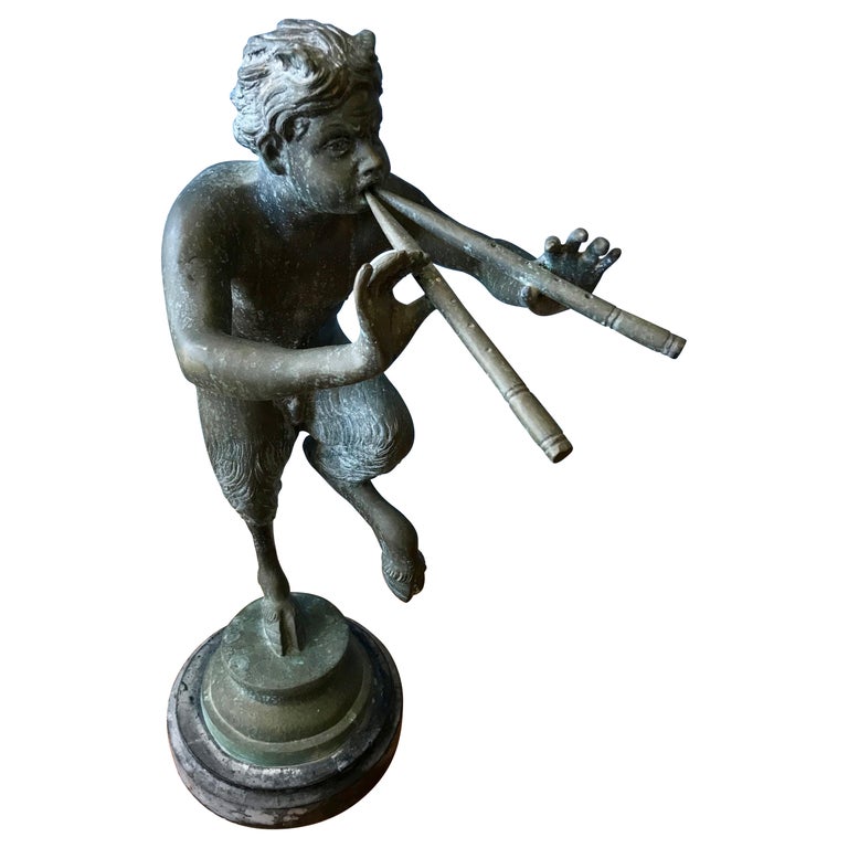 Large Bronze Garden Figure of Pan at 1stDibs