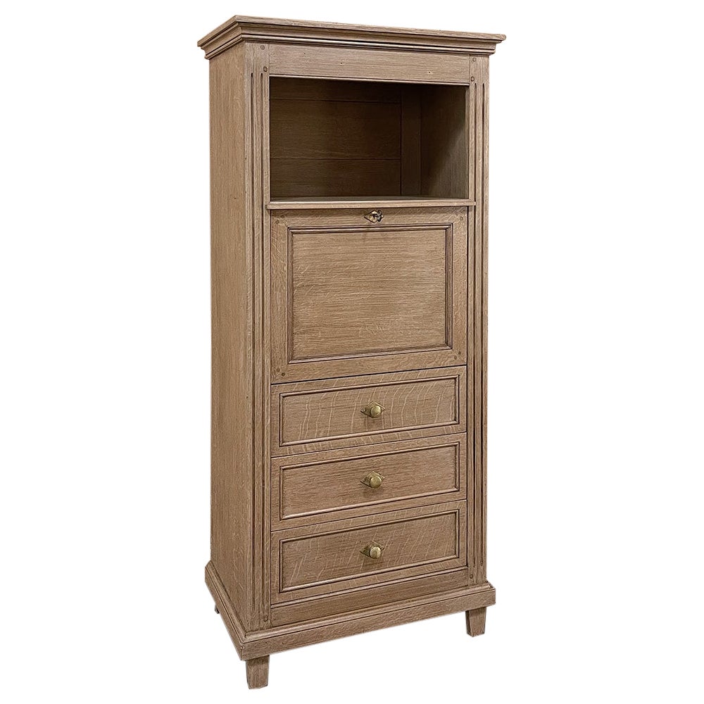 Antique Bleached Oak Secretary Drawer Chest at 1stDibs | bleached oak ...