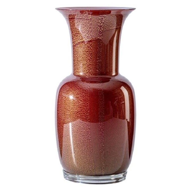 21st Century Opalino Large Glass Vase in Blood Red/Rosa Cipria by ...