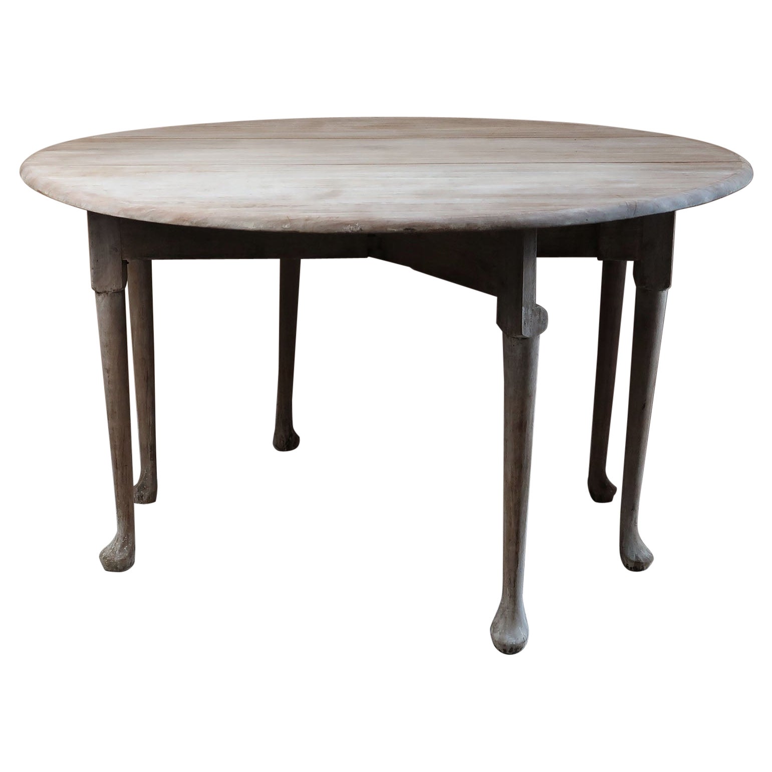 Large Antique Round Bleached Mahogany and Pine Table in Palladian Style ...