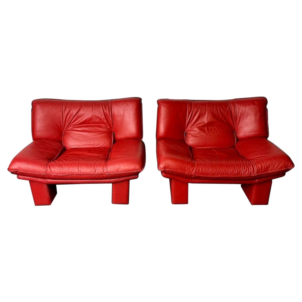 Red Leather Chair at 1stDibs