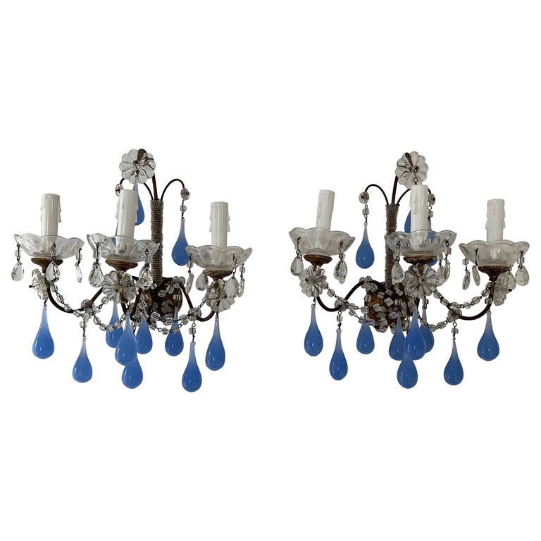 1900 French Baroque Periwinkle Lilac Purple Murano Drops Micro Beaded ...