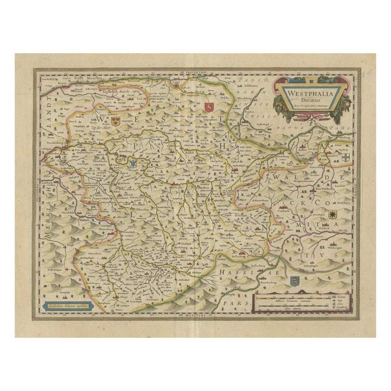 Antique Map of the Duchy of Westphalia, Germany For Sale at 1stDibs