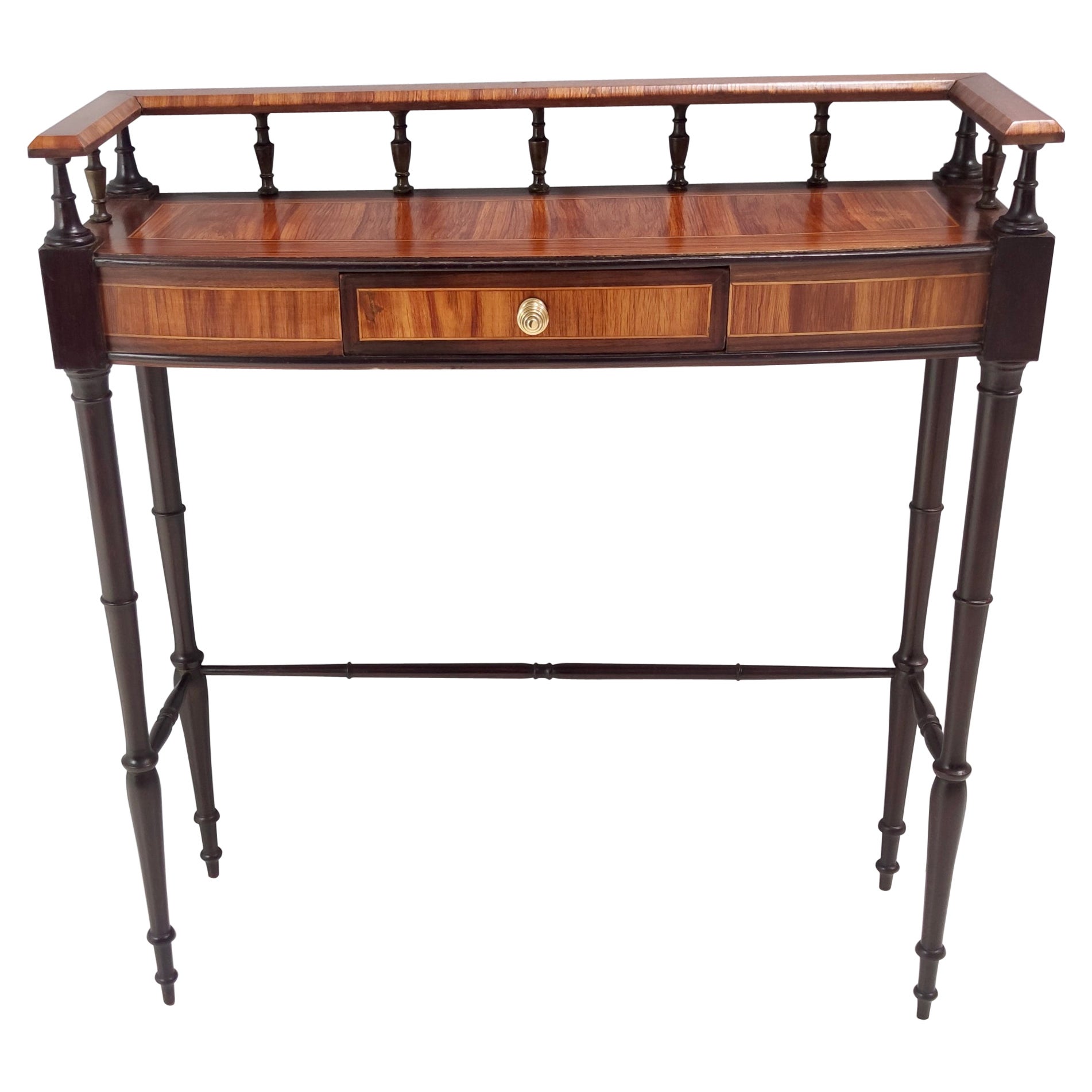 Exquisite Console Table in Ebonized Mahogany,Lucite and Mirror by ...