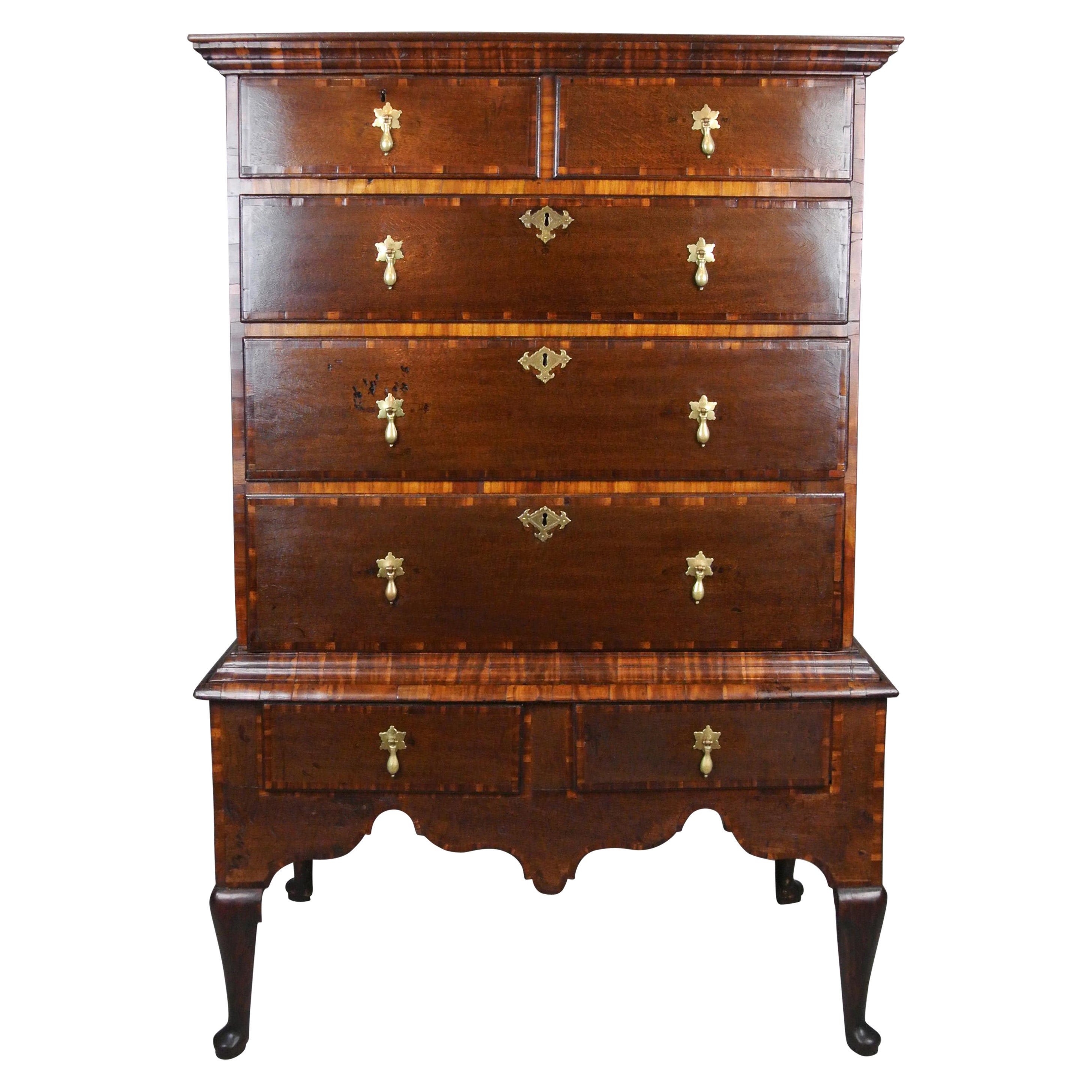 Rare Antique George II Oak Chest on Stand For Sale at 1stDibs