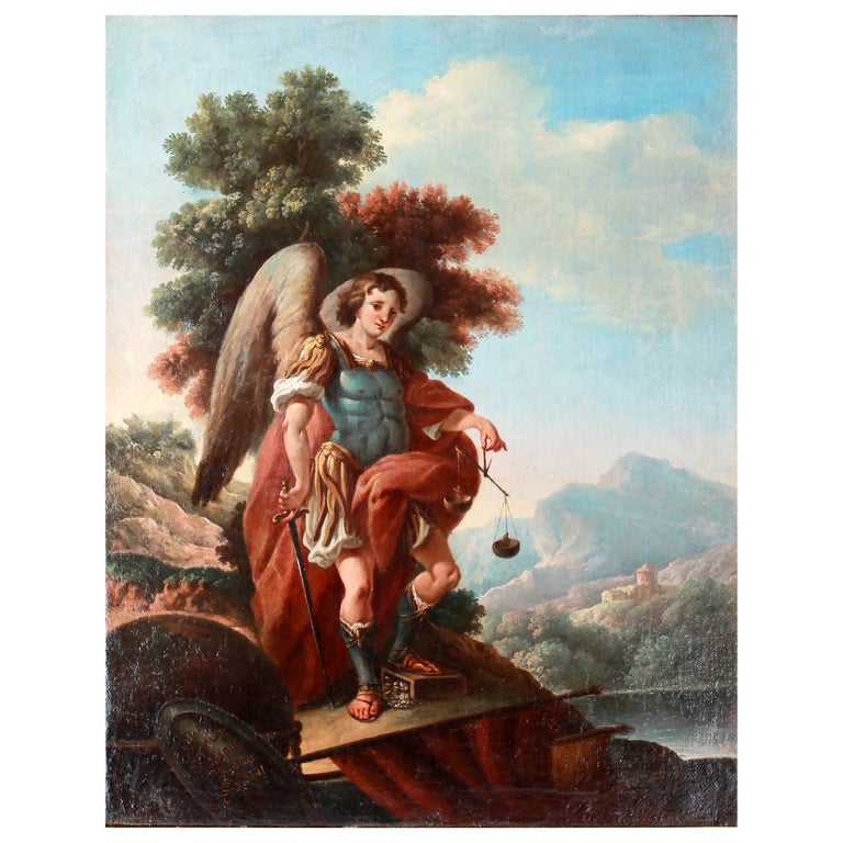 Michelangelo Unterperger ''Circle'' ca. 1740s "St. Michael Archangel" (71x88x7cm) For Sale at ...