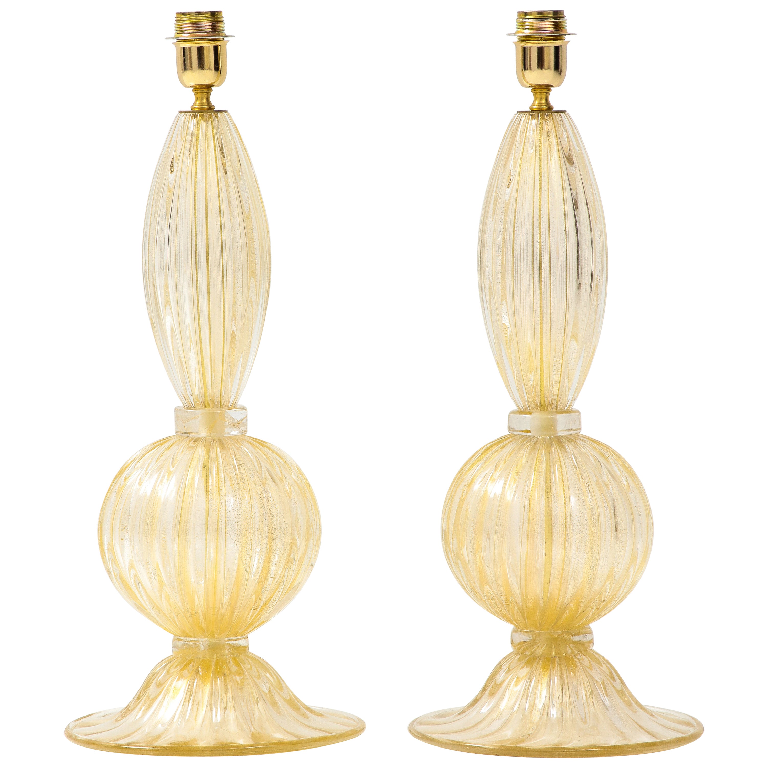 Alberto Donà Pair of Light Blue Italian Murano Glass Table Lamps ...