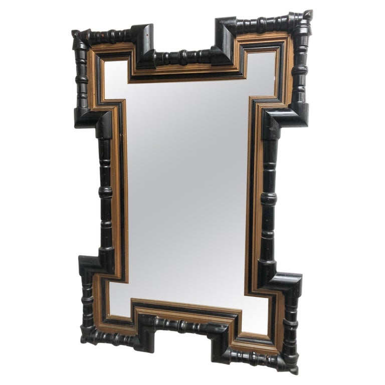 Mid-19th Century Baroque Style Dutch Gilt and Ebonized Wall Mirror For ...