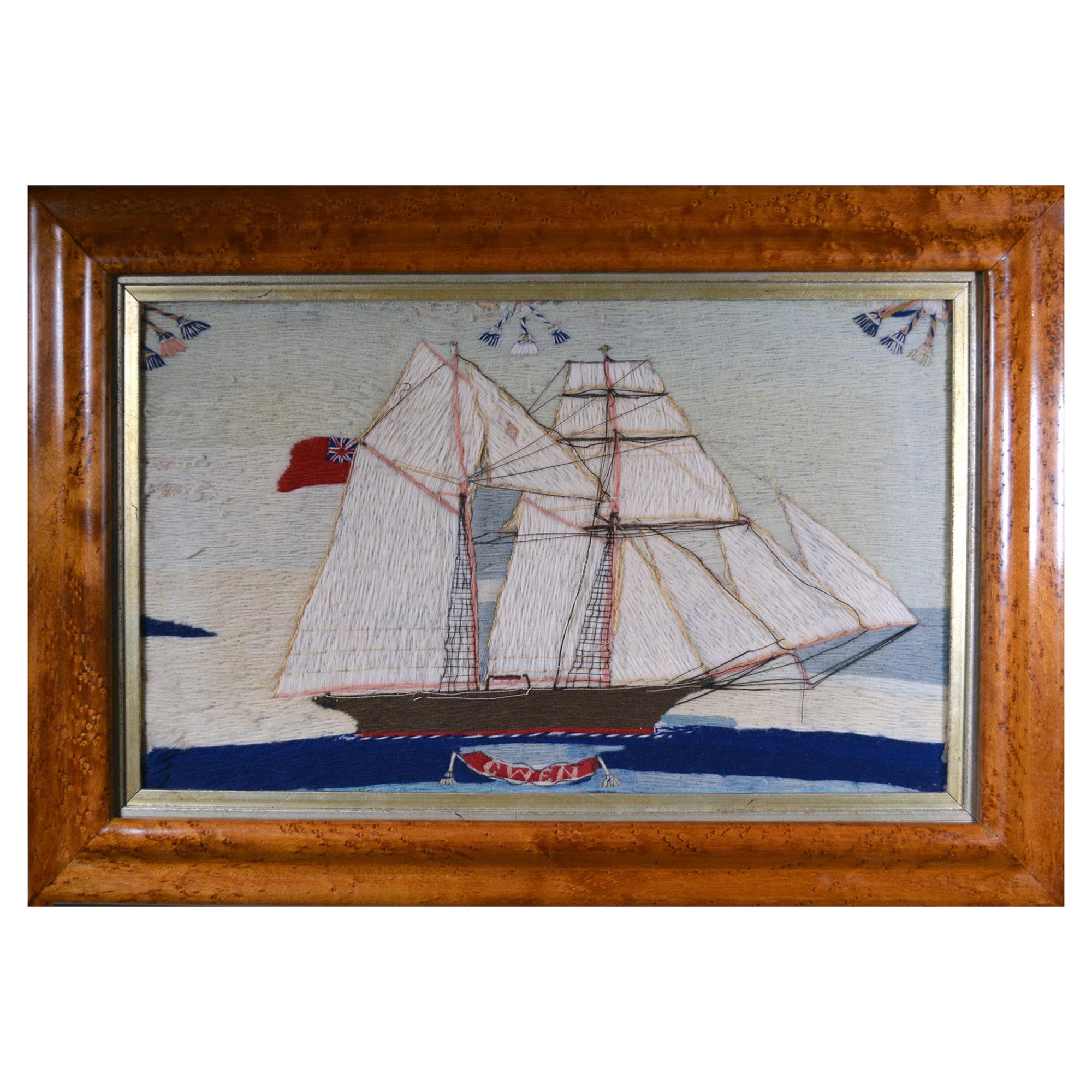British Sailor's Woolwork Woolie of a Ship Named "Bob" at 1stDibs
