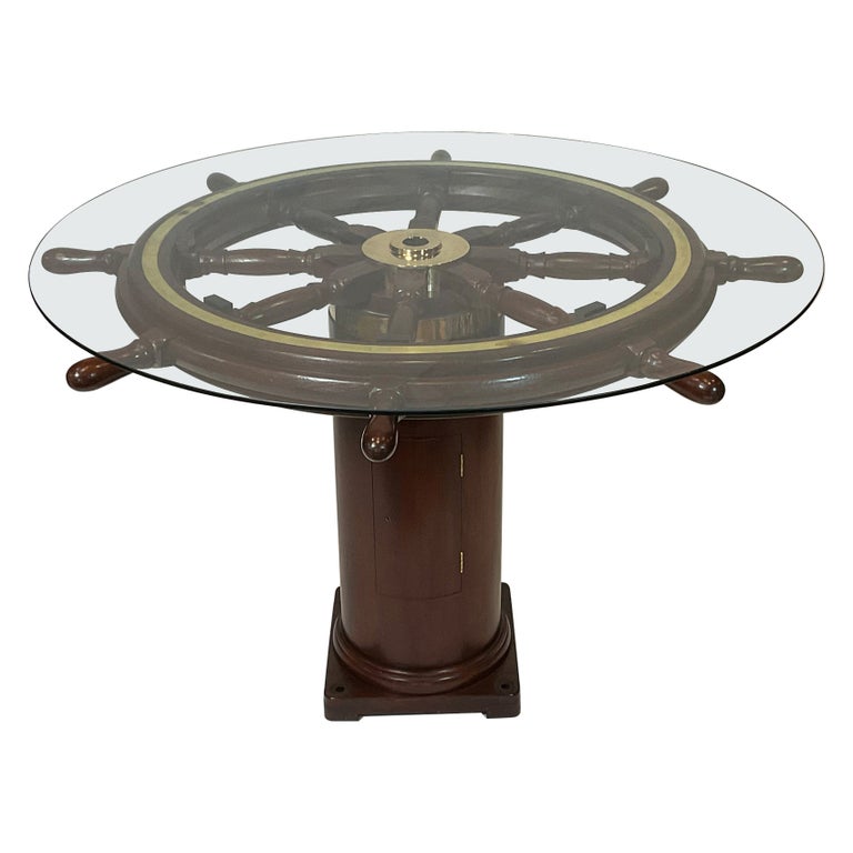 Ships Wheel Bar Height Dining Table For Sale at 1stDibs