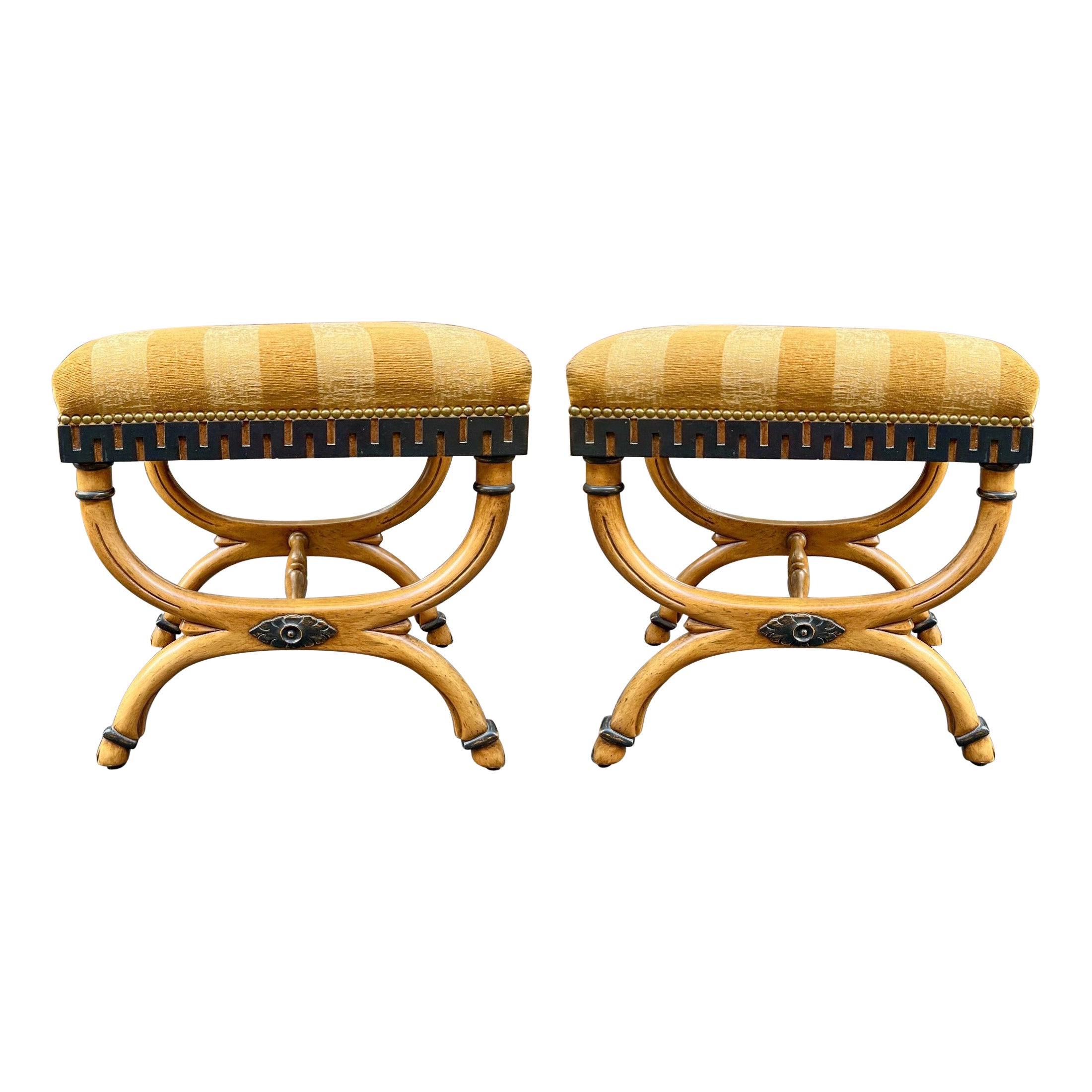 1980s Neo-Classical Style Ottomans / Stools Bt William Switzer For Sale ...