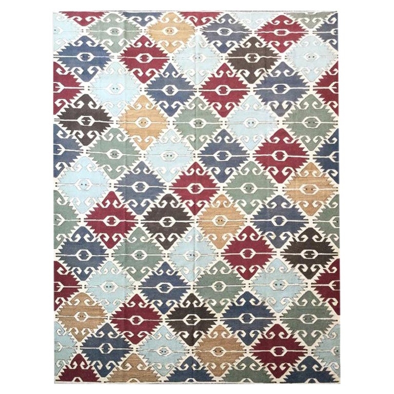 Contemporary Kilim, Geometric Design For Sale at 1stDibs