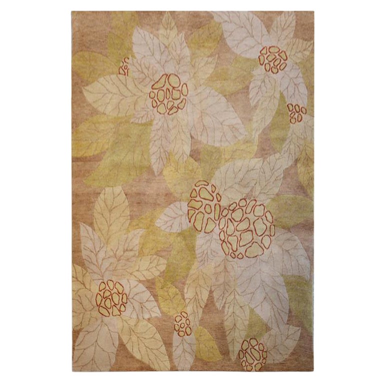Contemporary Handmade Silk and Wool Rug For Sale at 1stDibs
