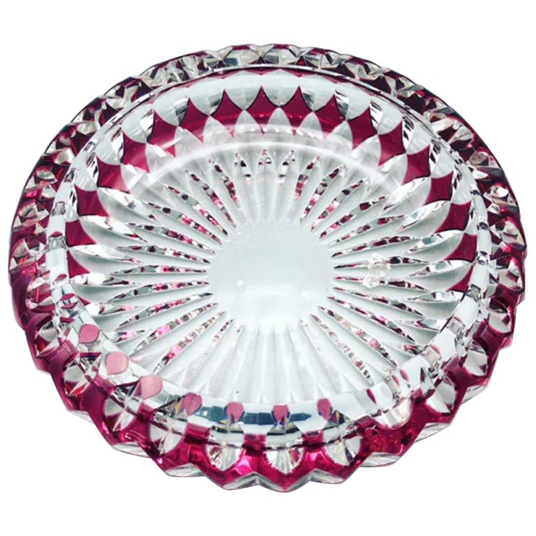 Bohemia Burgundy Crystal Pocket Tray -Antiques For Sale at 1stDibs