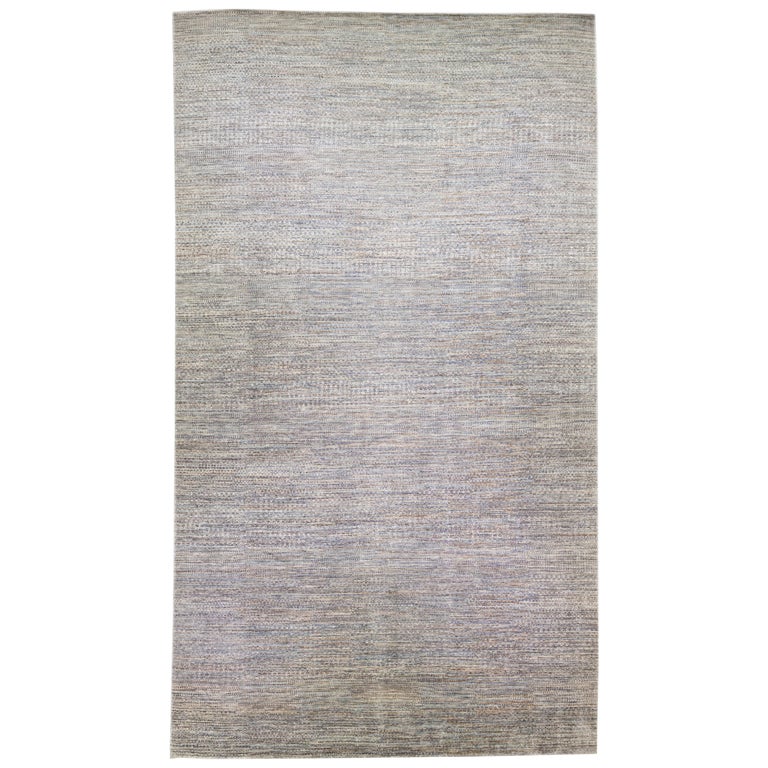 Gray Modern Savannah Handmade Geometric Oversize Wool Rug For Sale at ...